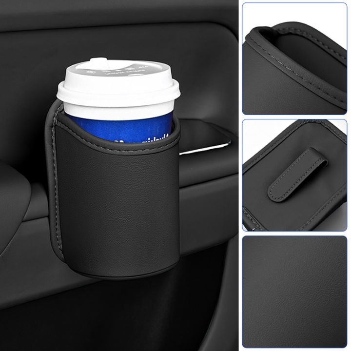 SEAMETAL Car Cup Holder Car Door Seatback Drink Hanging Holder Leather ...