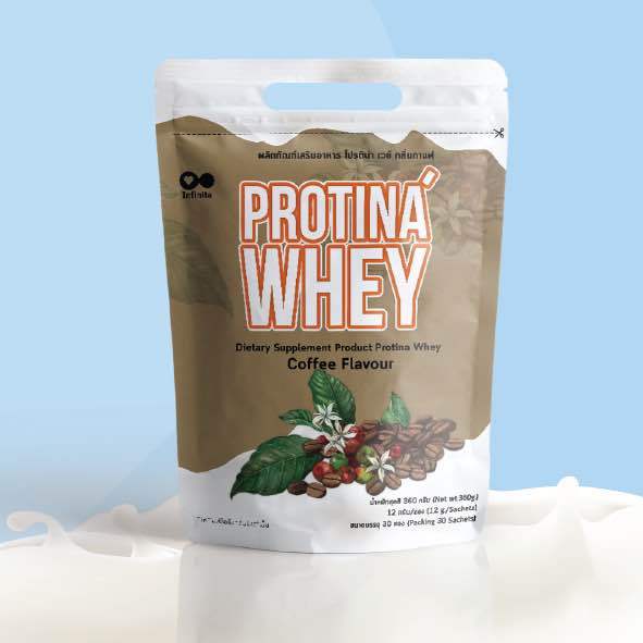 Protina Whey ผลิตภัณฑ์เสริมอาหาร โปรติน่า เวย์ ☕️กลิ่นกาแฟ☕️ขนาด 30 ซอง ...
