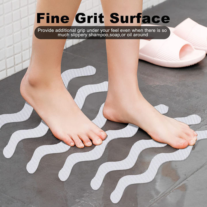 24PCS Anti Slip Shower Stickers Safety Bathtub Strips Adhesive Decals ...