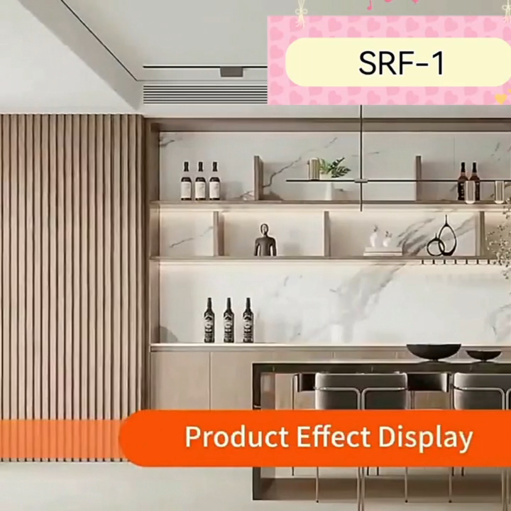 SRF Solid Wood wall board panel Grille Design TV Background Wall Decor ...