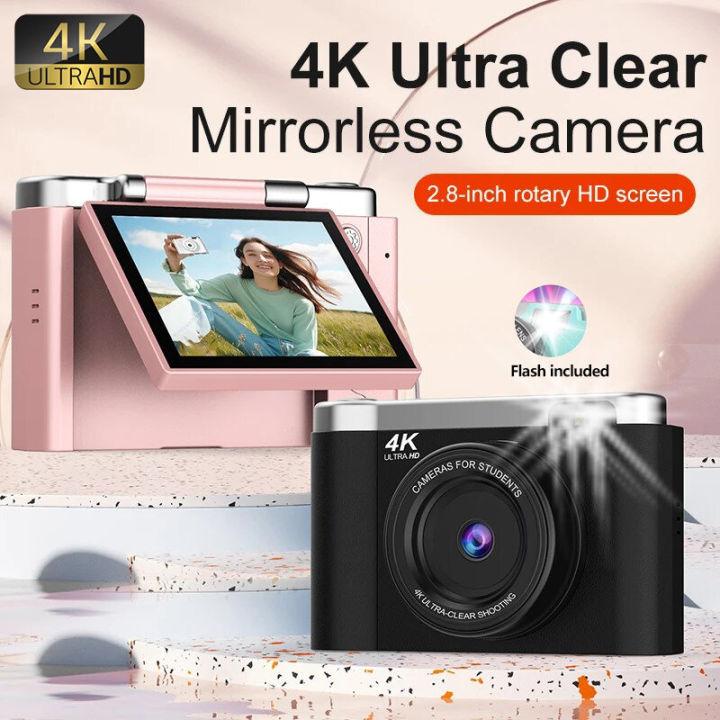 Digital Camera Photography 4K 64MP 16X Zoom Vlog Video Recorder 180 ...