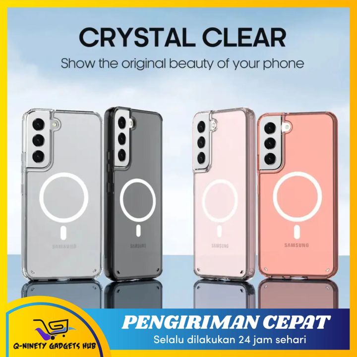 Magsafe Magnetic Wireless Charge Transparent Phone Case For Samsung S24 Ultra / S24 Plus / S24 ...