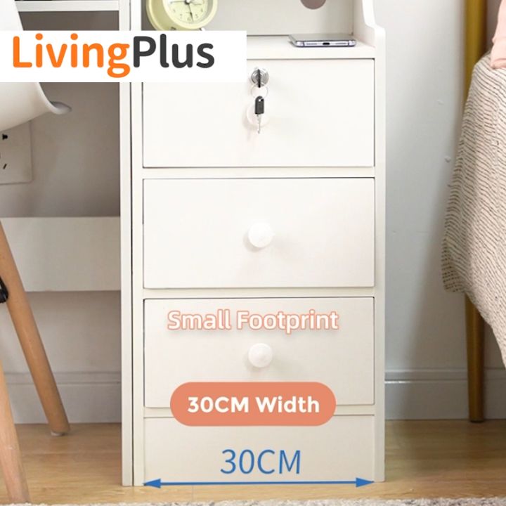Side Table Bedside Table Drawer Storage Small Cabinet Living Room ...