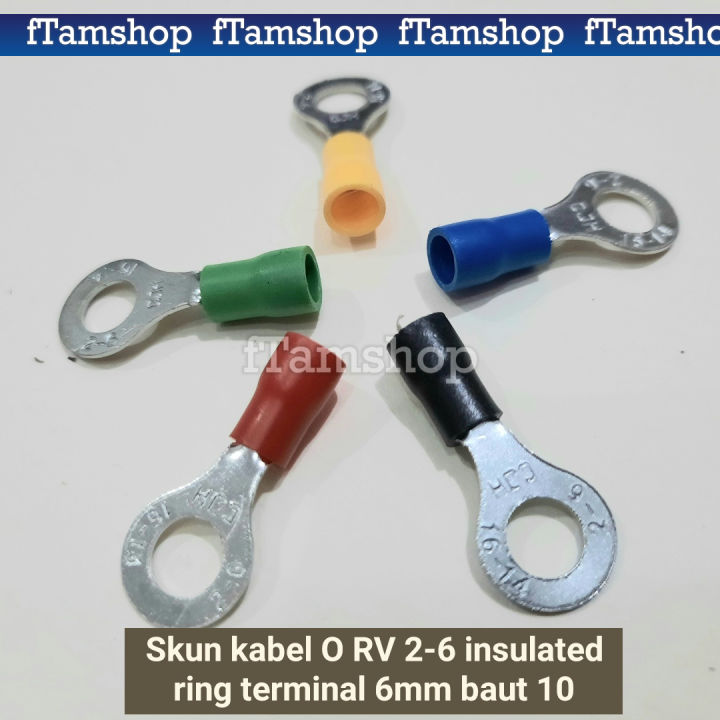 Skun / sekun kabel O RV2-6 Insulated ring terminal 6mm | Lazada Indonesia