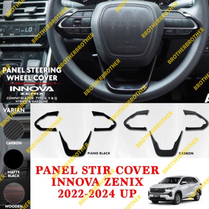Panel Stir Steering Wheel Innova Zenix 2022 2023 2024 Hitam Wood Carbon ...