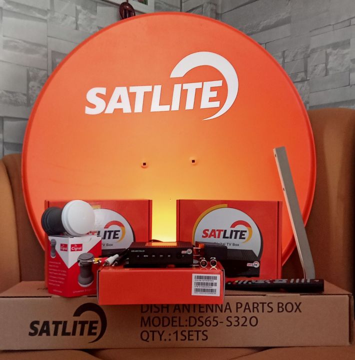 Satlite set complete box,dish,LNB,wire,connector | Lazada PH