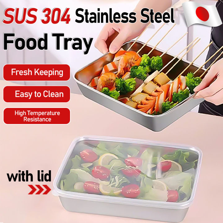 3/5PCS Stainless Steel Food Container with Cover Japanese 304 Stainless ...