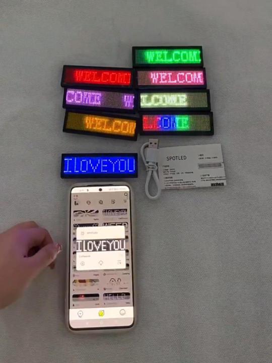 【Ready Stock】USB Rechargeable Programmable LED Chest Screen Badge for ...