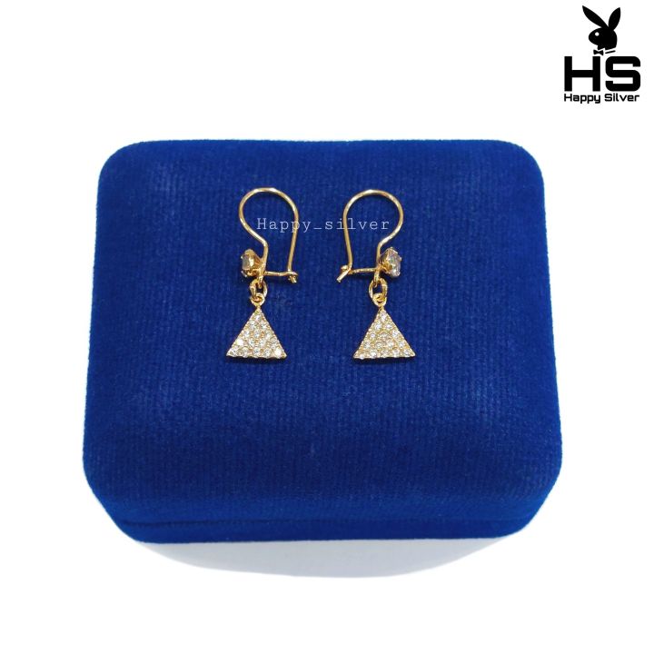 Anting Kait Perak Asli Silver 925 Lapis Emas Putih Model Kait Gantungan ...