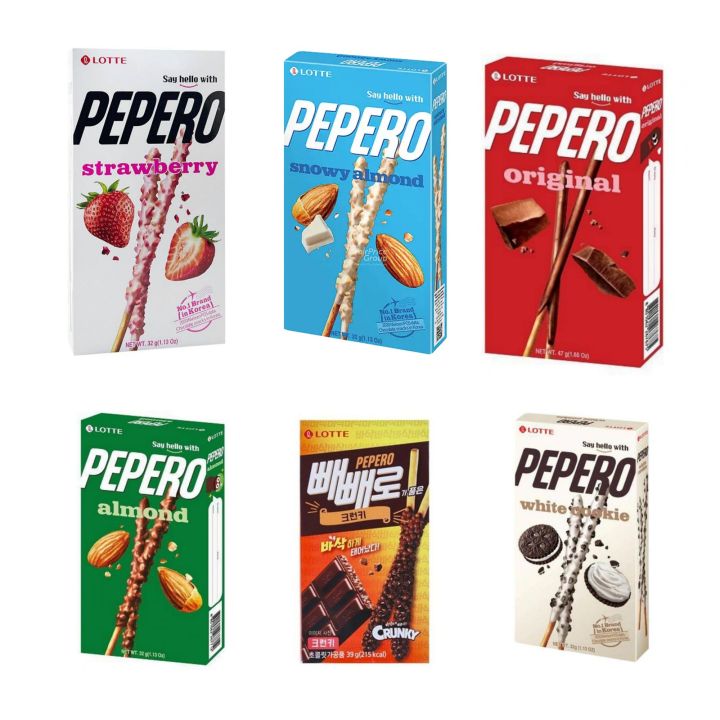 LOTTE PEPERO ASSORTED (Original, Snowy Almond, Strawberry, Almond ...