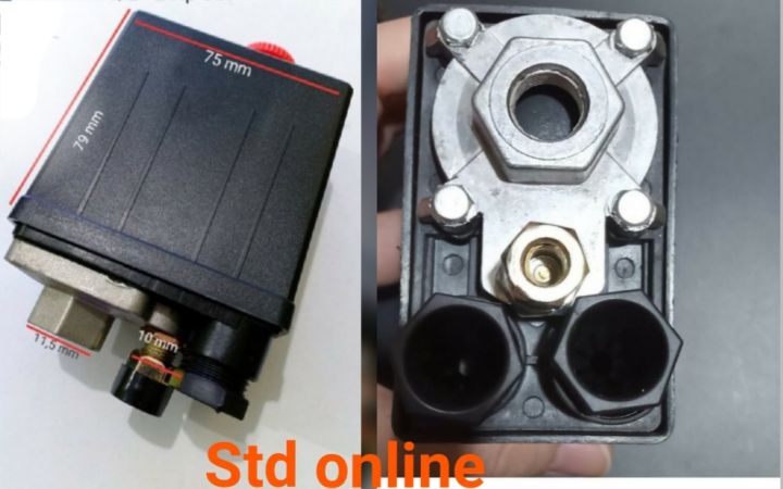 Automatic pressure switch 1 way otomatis kompresor 1 lobang | Lazada ...