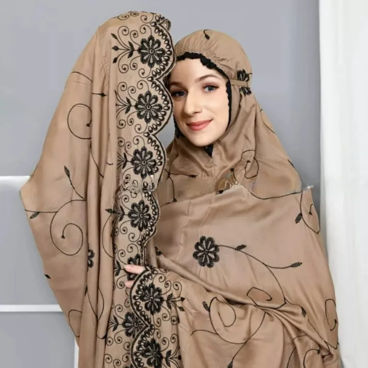 Amanah - Mukena Dewasa Gracella Katun Premium Bunga Teratai Full Bordir | Lazada Indonesia