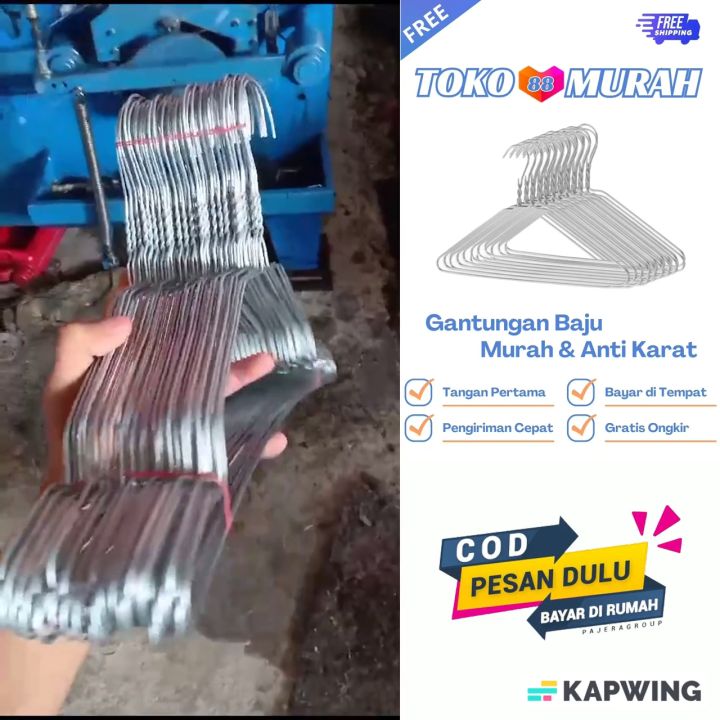 Toko Murah 88 - Gantungan Baju Kawat Isi 60pcs Stainless Anti Karat ...