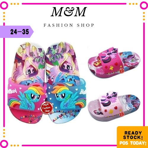「MMFS」2-8years Kid's Casual Cute Cartoon Slide Slippers | Pony Selipar ...