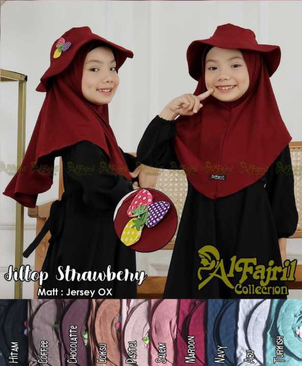 Jilbab Topi Anak Jiltop Jersey OX Motif Kupu-Stroberi Al Fajril ...