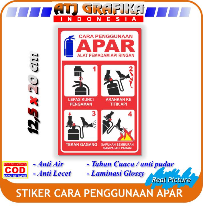 Stiker penggunaan APAR sticker alat pemadam api ringan K3 | Lazada ...