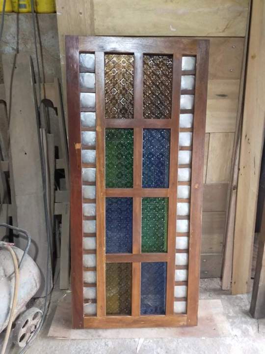 Capiz window W/double colored glass 60x120 cm (2×4) varnished not ...