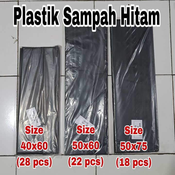 Plastik Sampah Hitam ukuran 50x75 isi 18 lembar kantong sampah plastik ...