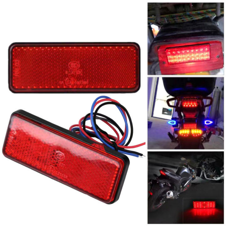 12V Motorcycle LED Tail Light 24 LED Brake Tail Light Truck Side Light ...