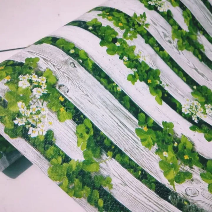 Wallpaper Sticker Dinding Motif Papan Kayu Daun Rambat Hijau Asri ...