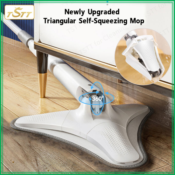 Triangular Self Squeezing Mop Newly upgraded High Quality Manual Extrusion Wring Mop Wet and Dry ...