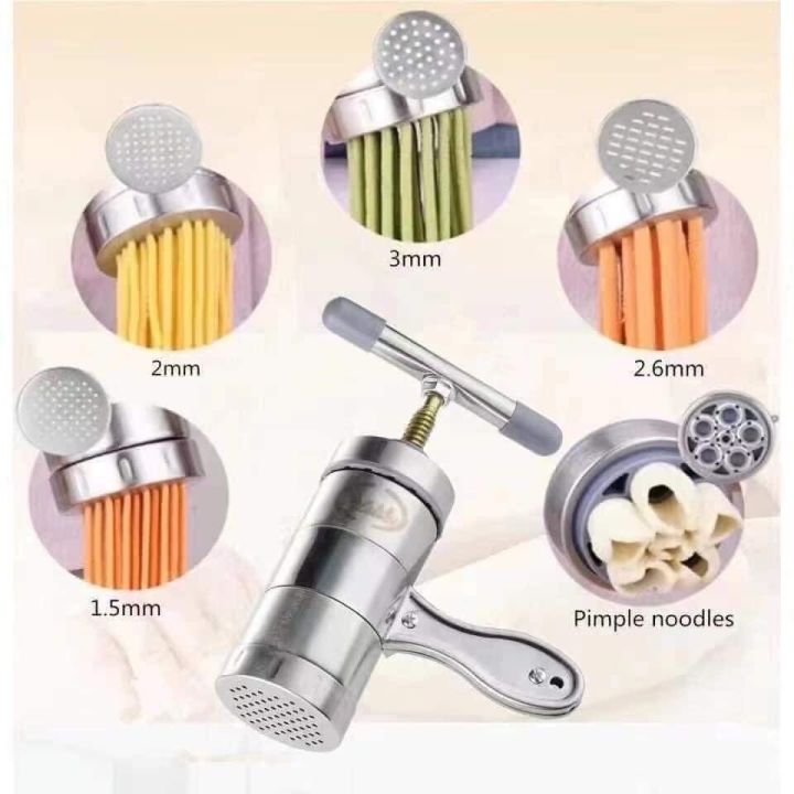 Stainless Steel Noodle Maker Manual Noodle Press Pasta Machine With 5 ...