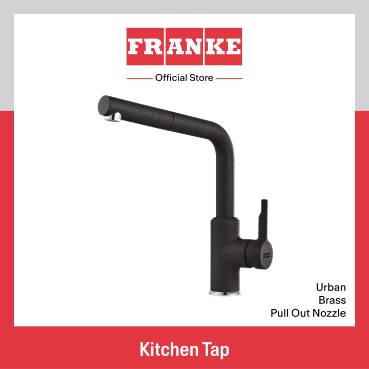 Franke Urban Kitchen Tap - L-Shape Faucet, Pull-Out Nozzle with Modern ...
