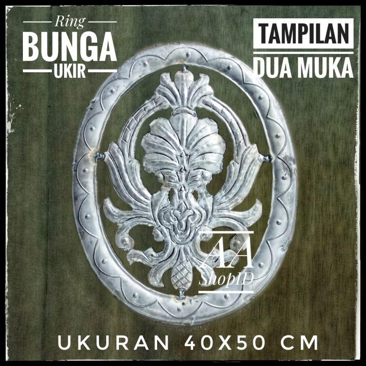 Ornamen pagar besi Plat ukir RING BUNGA ukuran 40x50cm HANDMADE ...