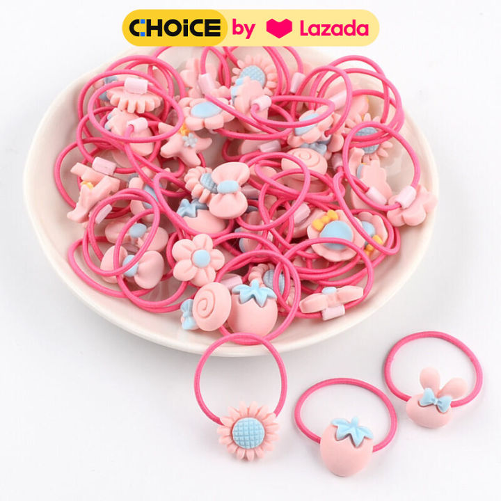 20pcs Anak-anak Frosted Rubber Band Anak Lingkaran Rambut Bayi Kartun ...