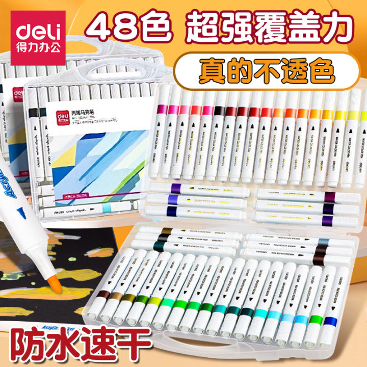 Deli Acrylic Marker Pen Children Non-Toxic Washable Watercolor Pen 24 ...