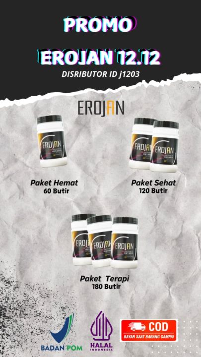 EROJAN ASLI ORIGINAL 100% & Bergaransi || 1 Botol 60 Butir | Lazada ...