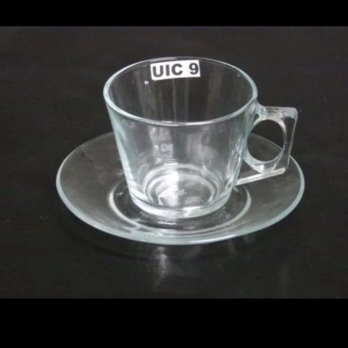 Gelas Kaca Set Tatak Model Unik Gelas Beling Bening Cangkir Gagang ...