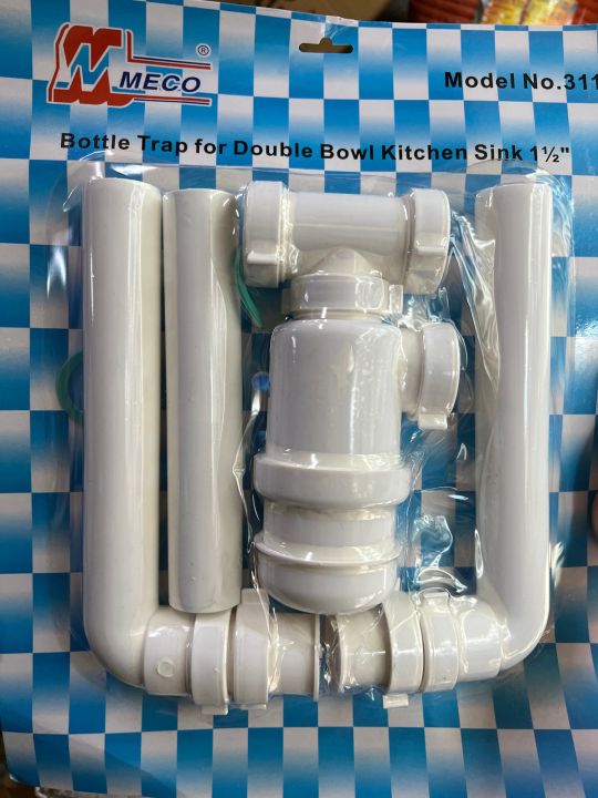 Meco dual bottle trap 1 1/2 for sink | Lazada PH