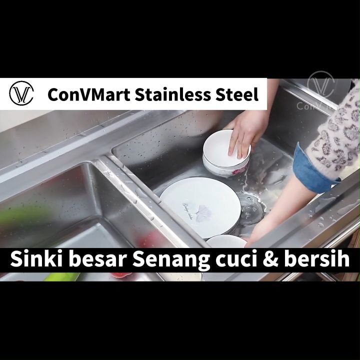 60cm Single Bowl Stainless Steel Sink with Stand Keluli Tahan Karat ...