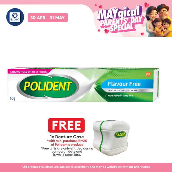 Polident Denture Adhesive Flavor Free Cream 60g | Lazada