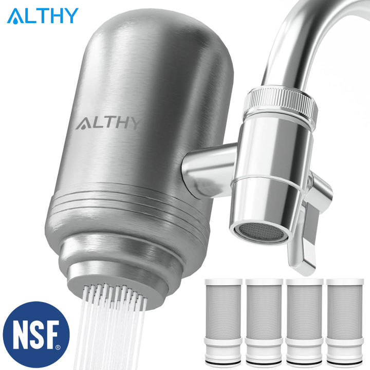 ALTHY Stainless Steel Faucet Tap Mount Water Filter Purifier System ...