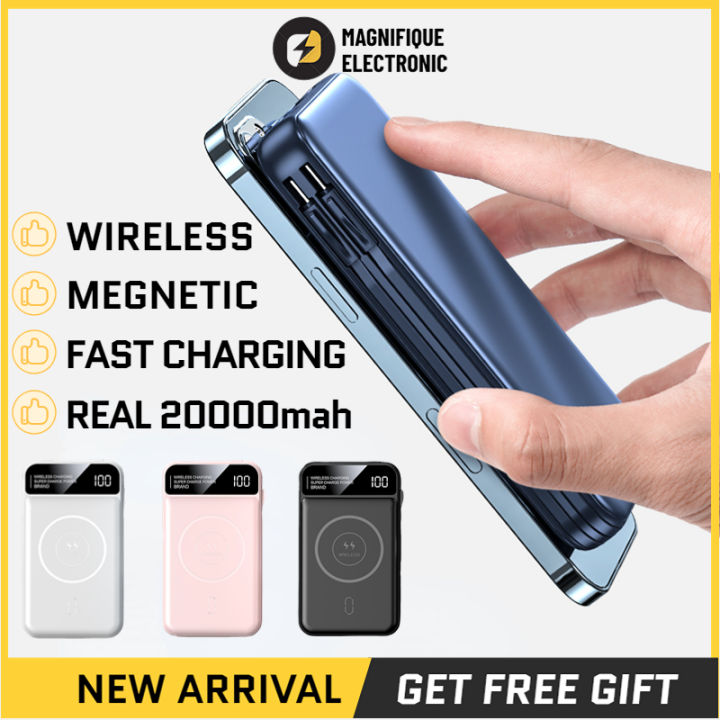 Magnetic Wireless Powerbank 20000mah MagSafe Powerbank FastCharging Compatible with iPhone ...