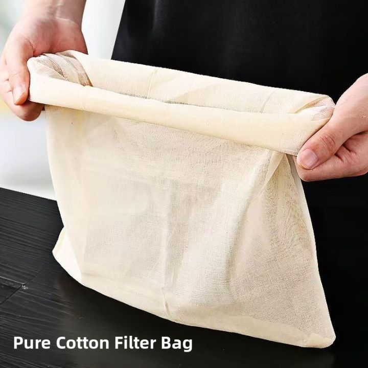 Pure Cotton Soy Milk Straining Bag Kitchen Tool for Juices Yogurt Meat ...