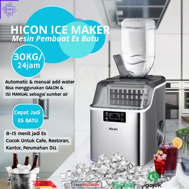 MESIN PEMBUAT ES BATU KRISTAL DENGAN CEPAT DAN MUDAH 30KG PERHARI//ICE MAKER HICON | Lazada ...