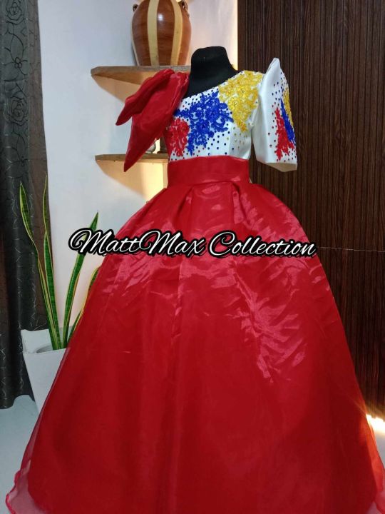 filipiniana gown for kids/Philippine flag inspired | Lazada PH