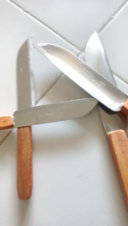 Pisau Dapur Tajam Serba Guna STAINLESS Gagang Kayu/PISAU TEMPE PISAU ...