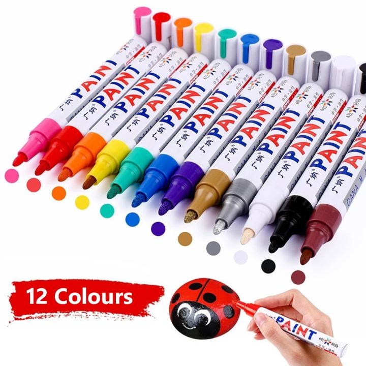Permanent Paint Marker Waterproof White Markers Tire Tread Rubber ...