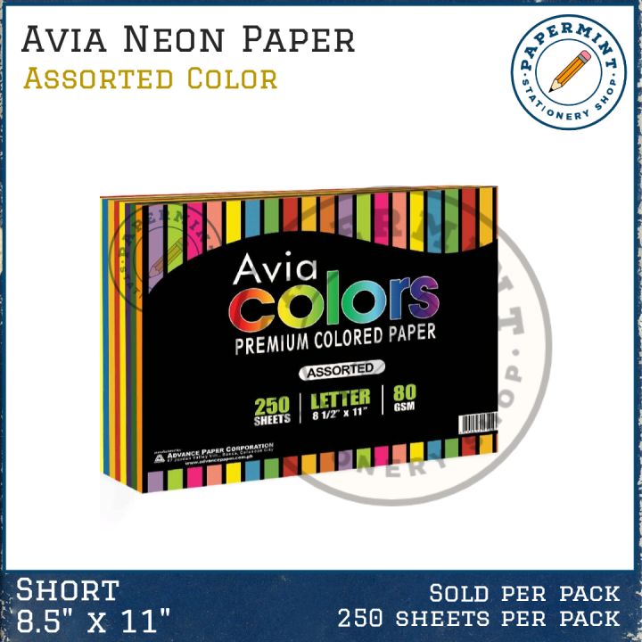 Avia Neon Paper Assorted Color Short 250 sheets | Lazada PH