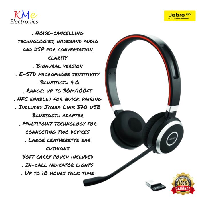 Original Jabra Evolve 65 Professional Wireless Bluetooth Headset With ...