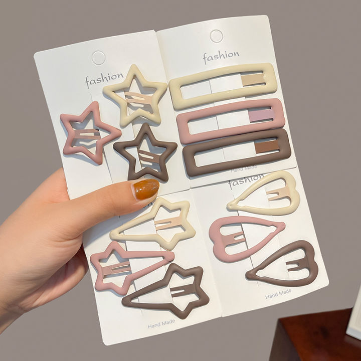 Li Weina สีกาแฟคลิปผมสําหรับผู้หญิง 2022 ใหม่ด้านข้าง Bangs กลับคอ ...