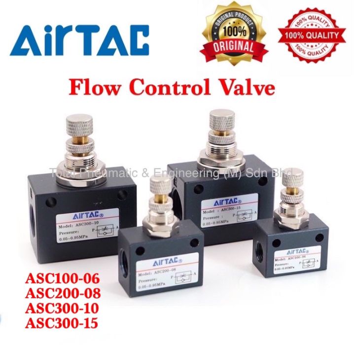 AirTAC ASC Series Pneumatic Flow Control Valve ACS100-06 ASC200-08 ASC300-10 ASC300-15 Speed ...