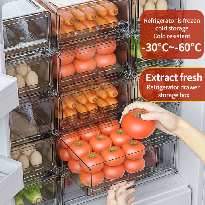 (HOME+) Refrigerator BoxOrganize Fridge storage drawer /Food Container ...