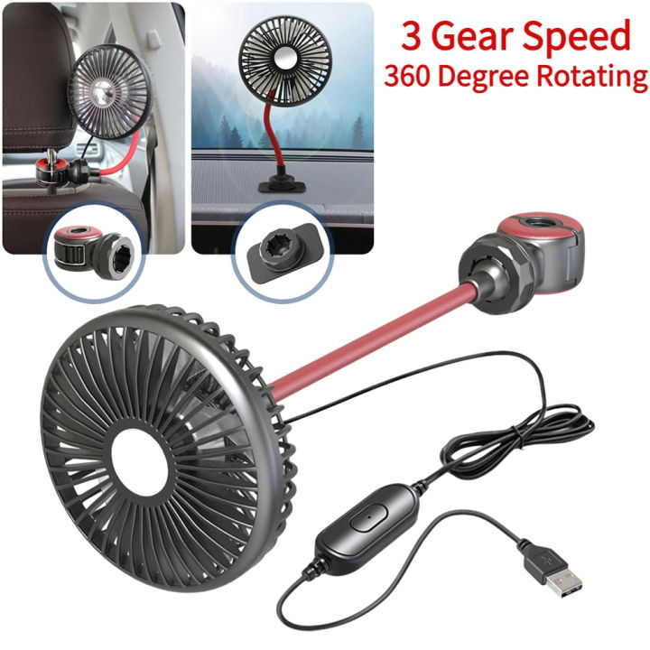 EKLEVA Portable Car Fan 360 Degree Rotation Car Auto Flexible Air ...