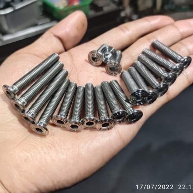 baut L m6 / baut 10/ drat 10 probolt slim stainless handmade panjang 2cm 3cm 4cm 5cm 6cm ...