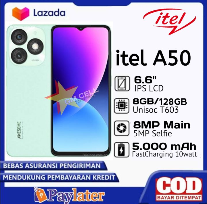 Infinix itel A50 RAM 8+128GB Baru, jaringan 4G LTE Baru GARANSI RESMI HOT ITEM!! | Lazada Indonesia